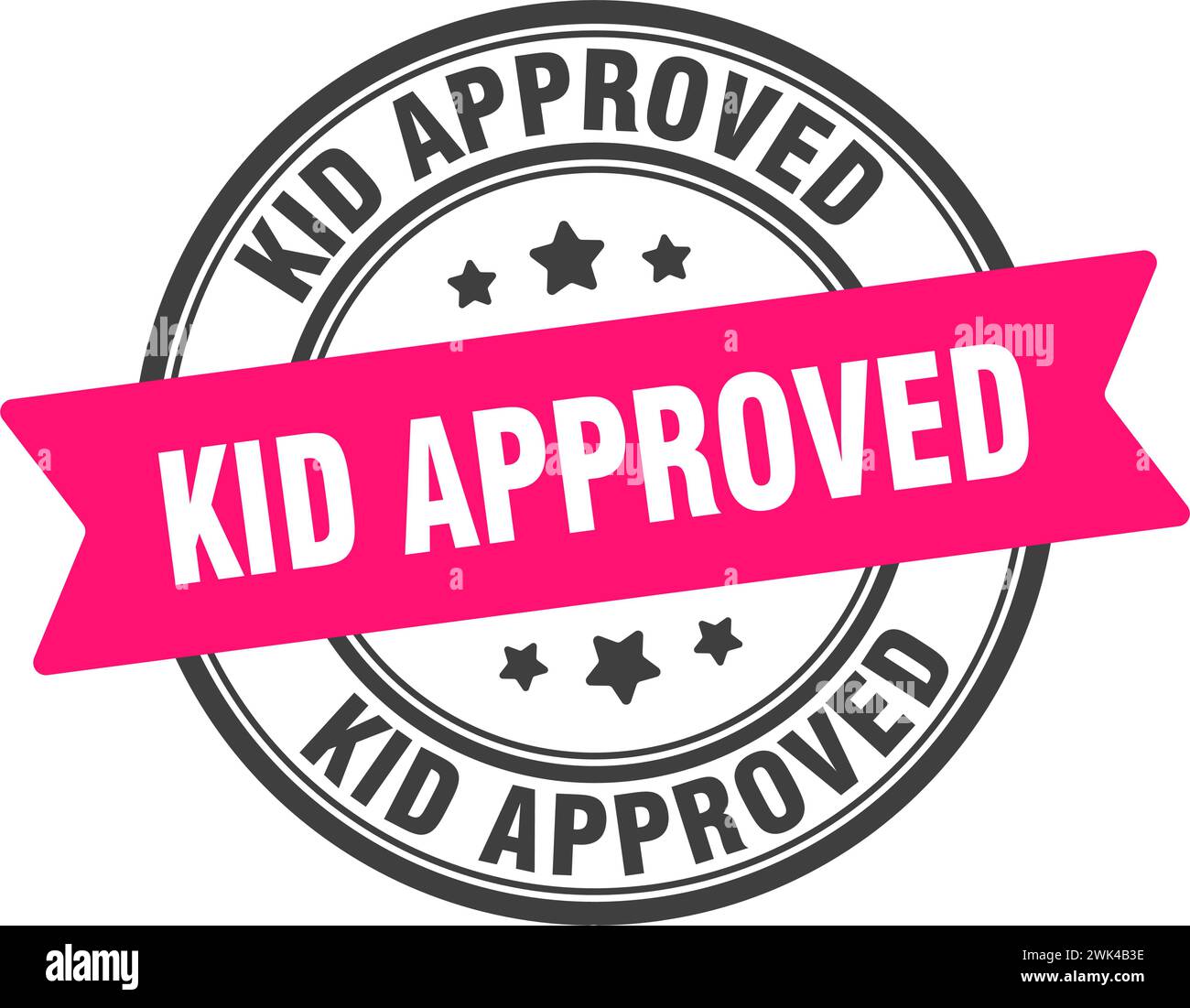 kid approved stamp. kid approved round sign. label on transparent ...