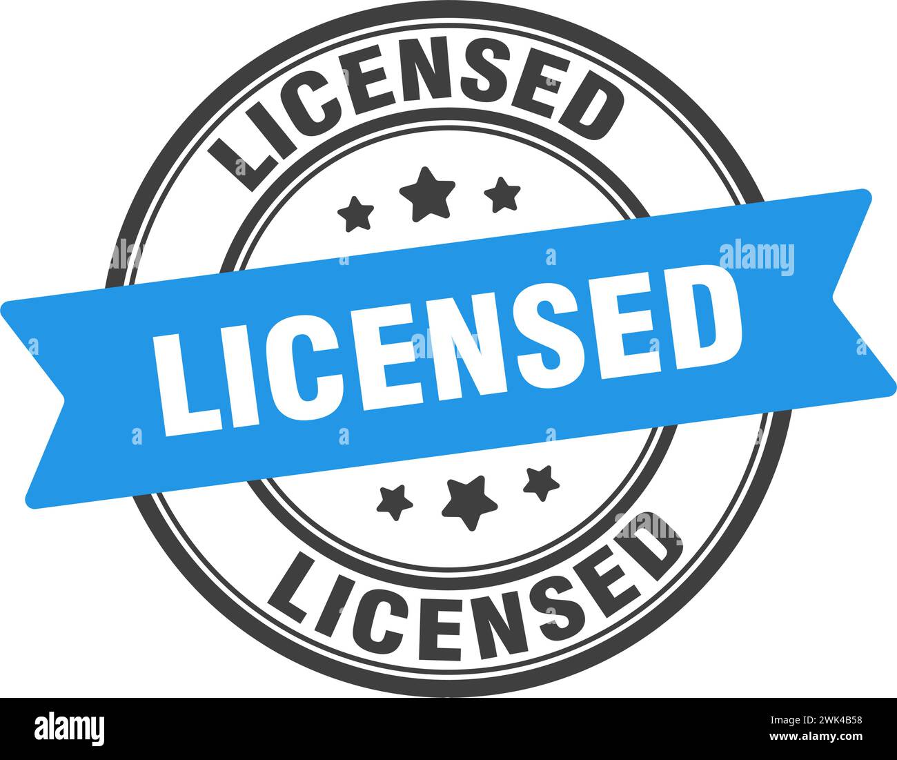 licensed stamp. licensed round sign. label on transparent background ...