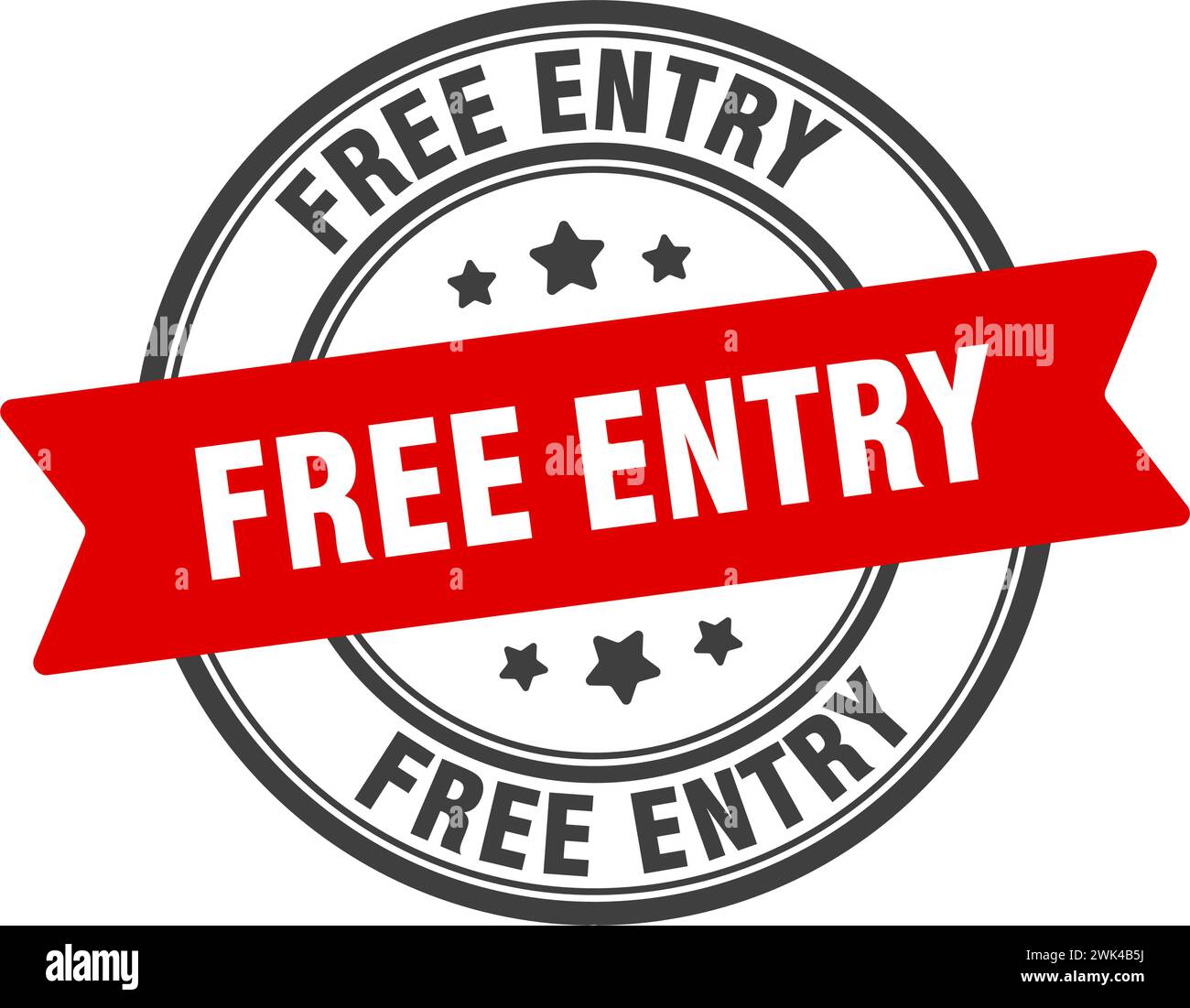free entry stamp. free entry round sign. label on transparent ...