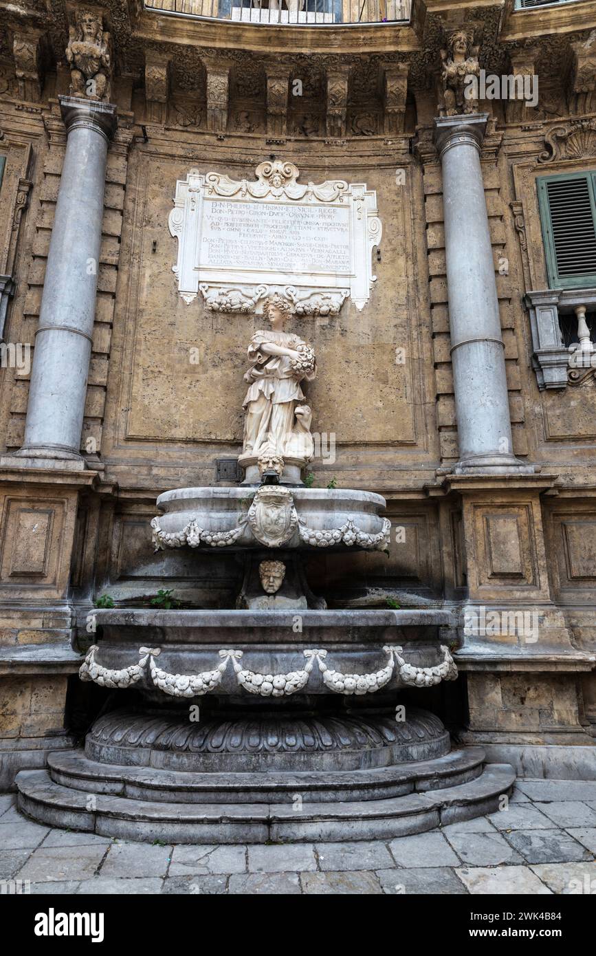 Quattro Canti, known as Piazza Vigliena, is a Baroque square in the old ...