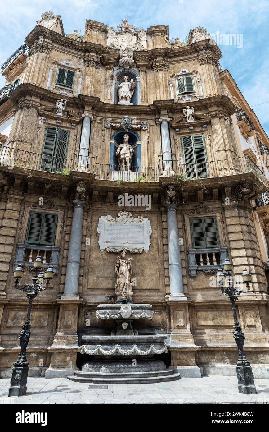 Quattro Canti, known as Piazza Vigliena, is a Baroque square in the old ...