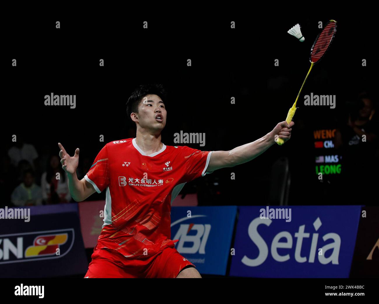 Kuala Lumpur, Malaysia. 18th Feb, 2024. Weng Hong Yang of China plays ...