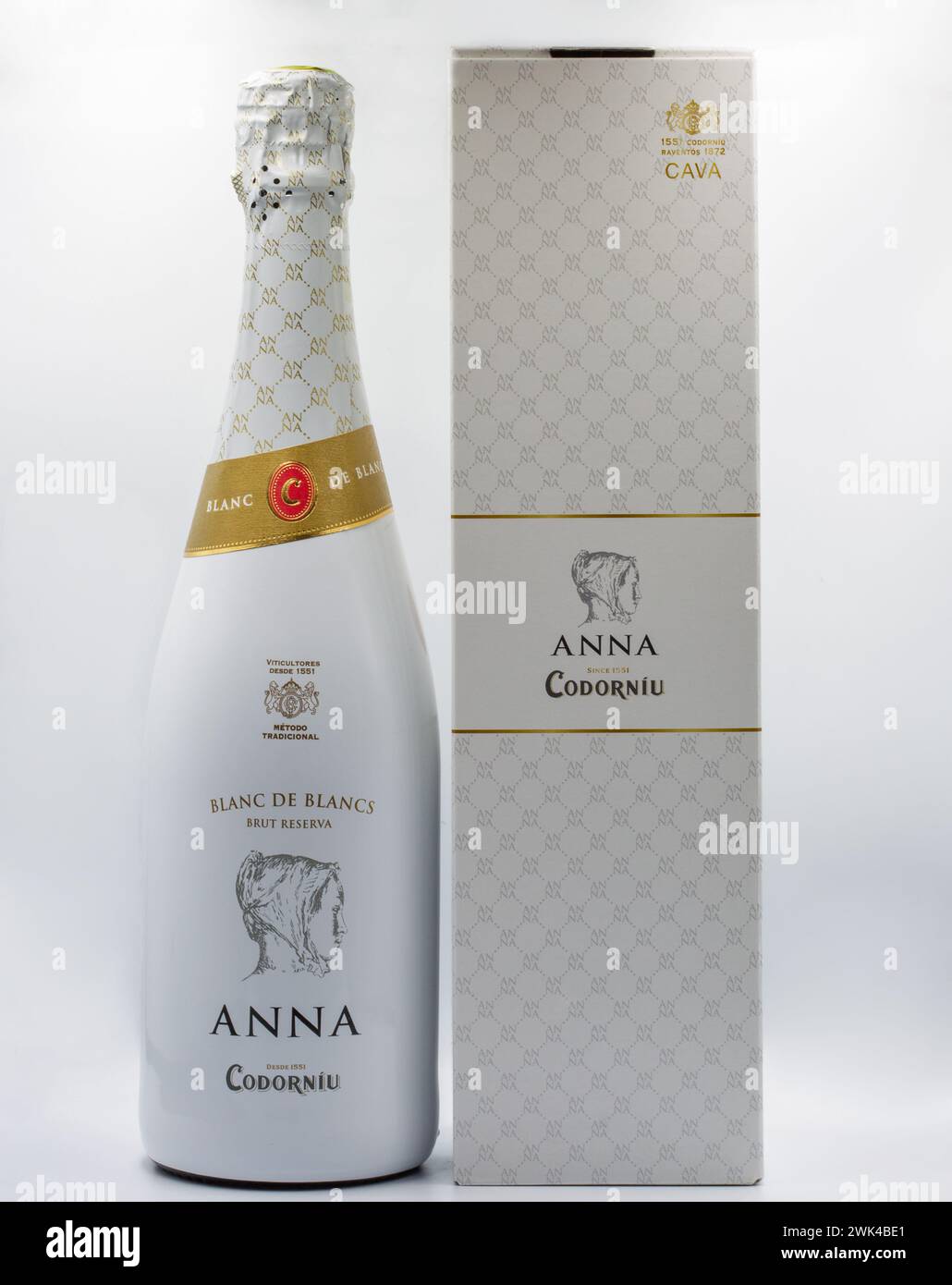 Kyiv, Ukraine - September 03, 2022: Studio shoot of Codorniu Anna Blanc ...