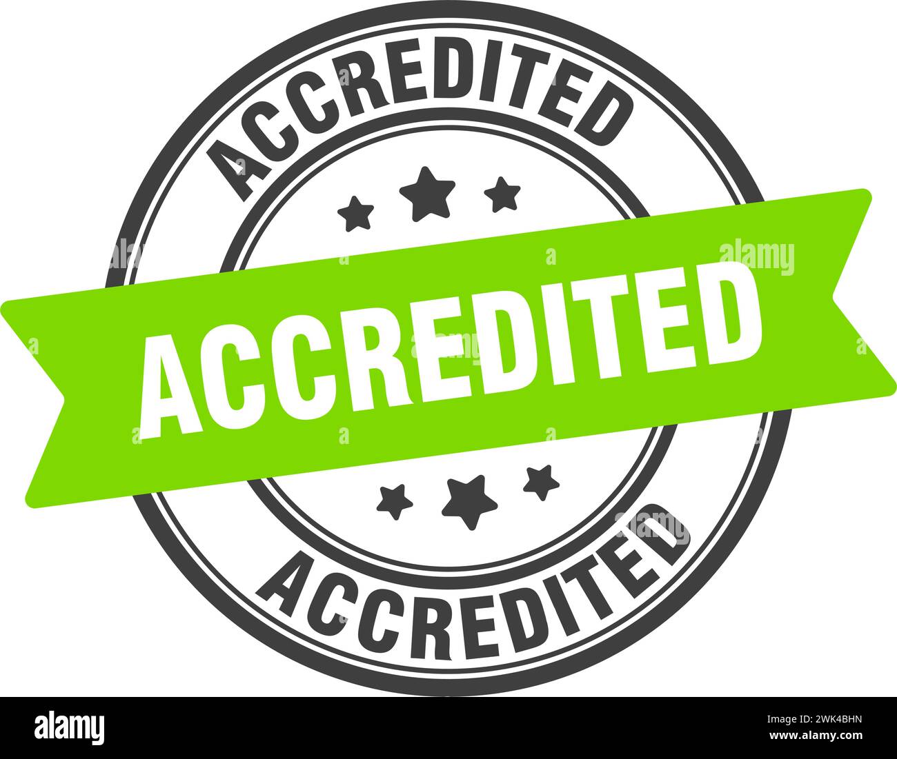 accredited stamp. accredited round sign. label on transparent ...