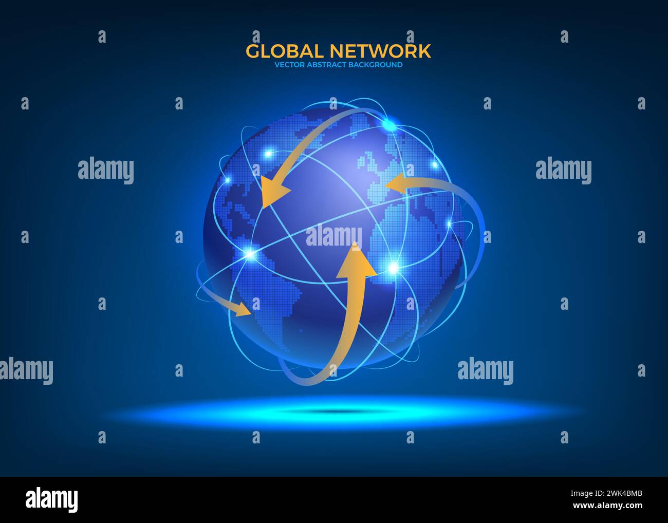 World globe. Global network map. Internet connect technology. Satellite ...