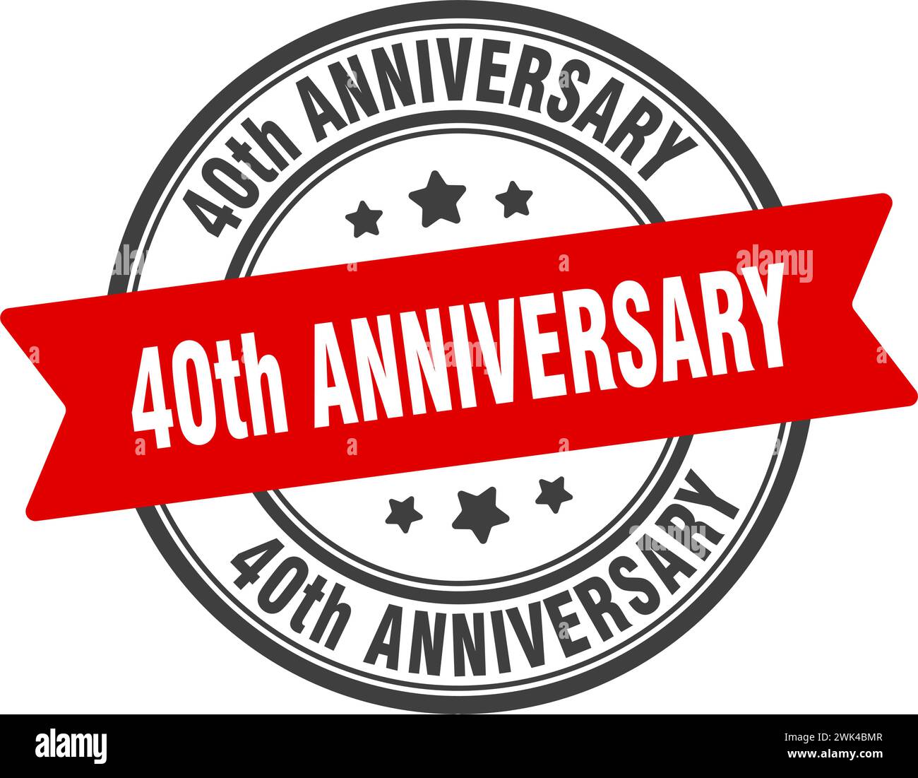 40th anniversary stamp. 40th anniversary round sign. label on ...