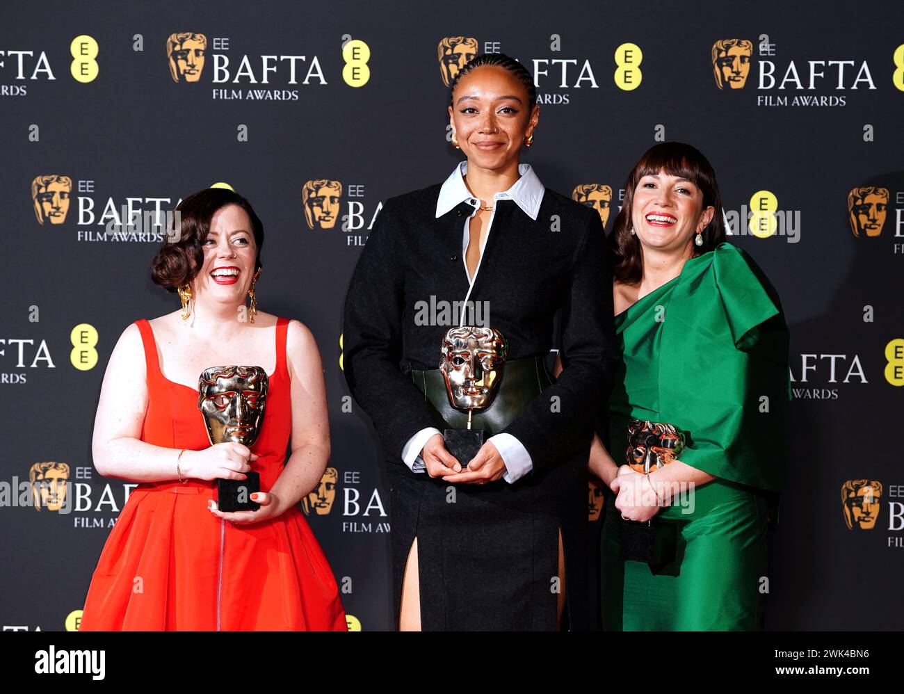 Medb Riordan, Savanah Leaf and Shirley O'Connor in the press room after ...