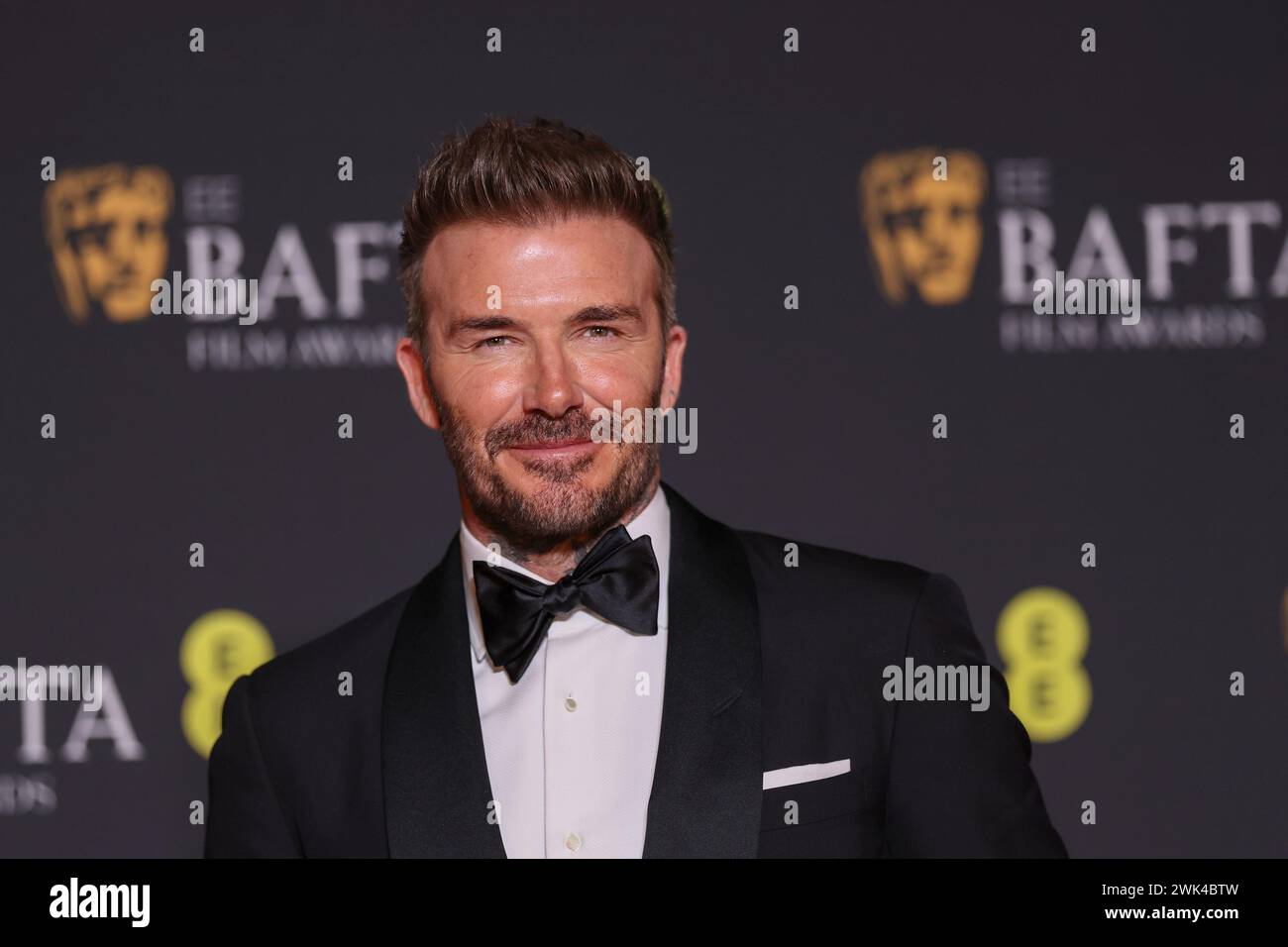 David Beckham poses for photographers at the 77th British Academy Film ...