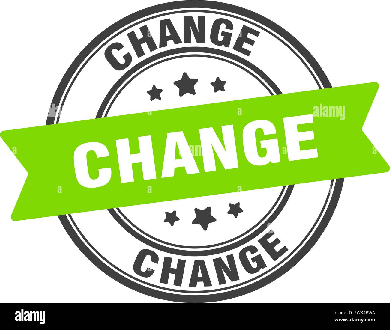 change stamp. change round sign. label on transparent background Stock ...