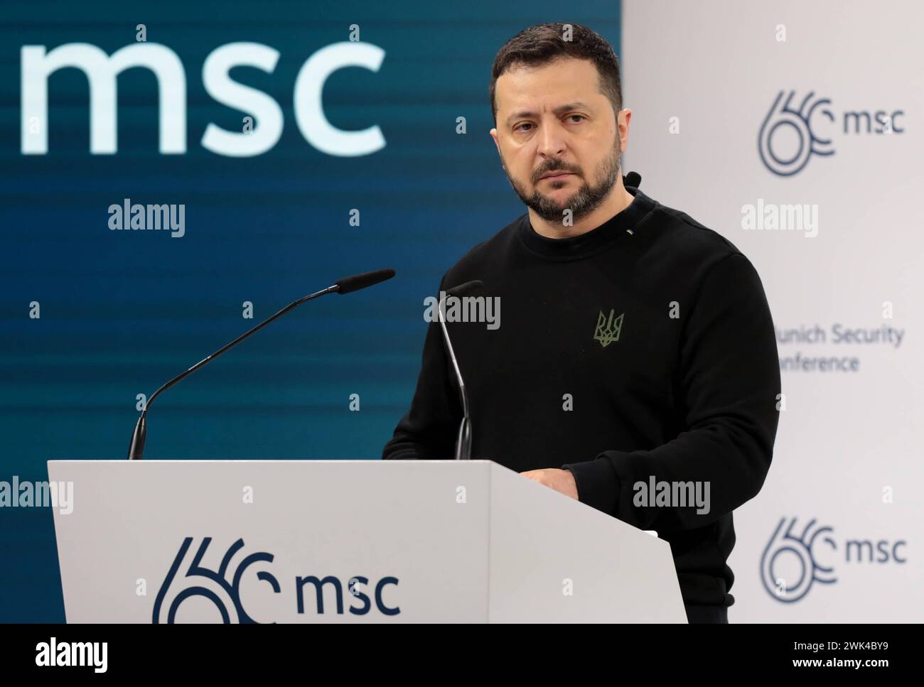 Wolodimir Selenski bei seiner Ansprache an der Münchner ...