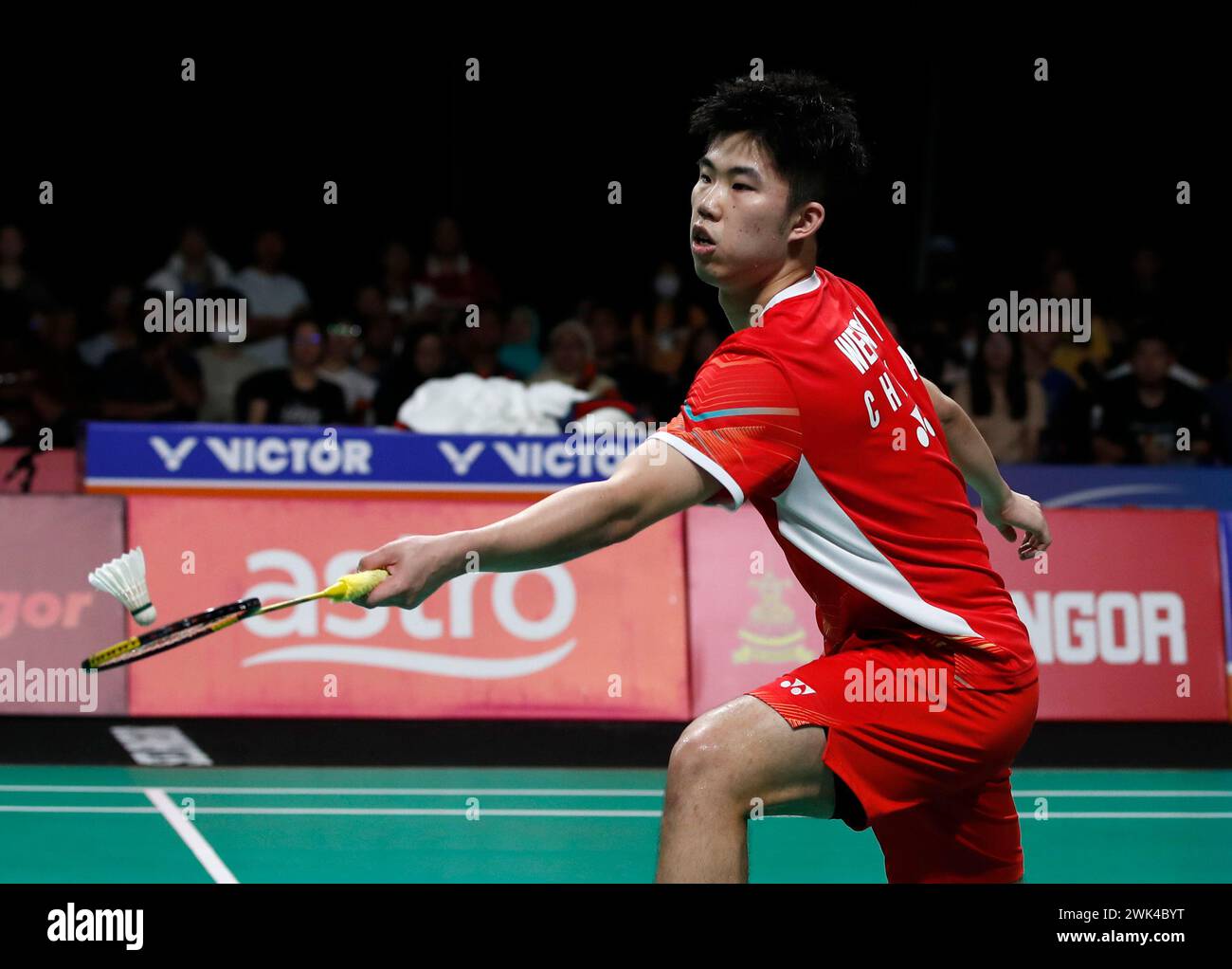 Kuala Lumpur, Malaysia. 18th Feb, 2024. Weng Hong Yang of China plays ...