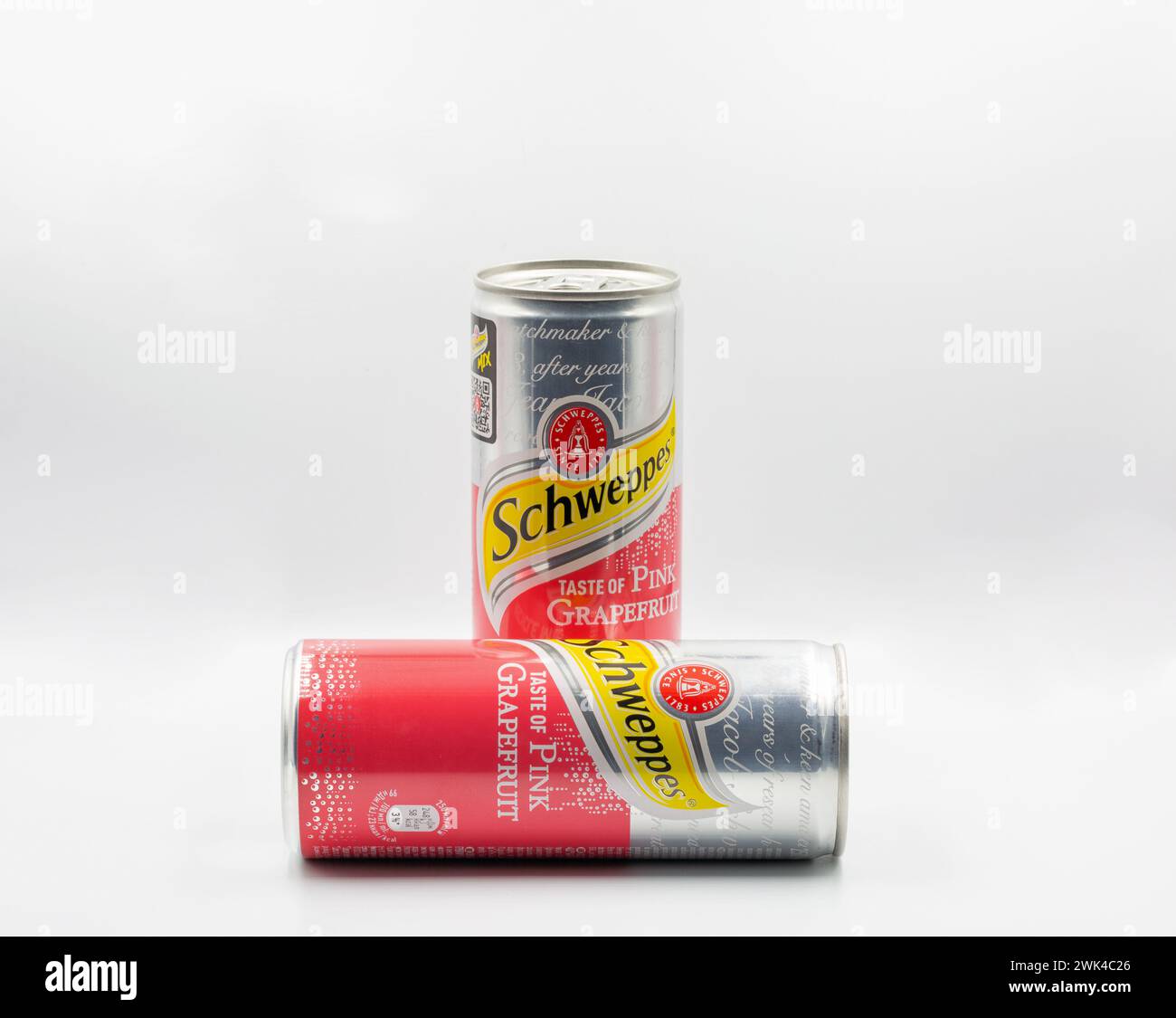 Kyiv, Ukraine - December 15, 2022: Studio shoot of Schweppes Pink ...