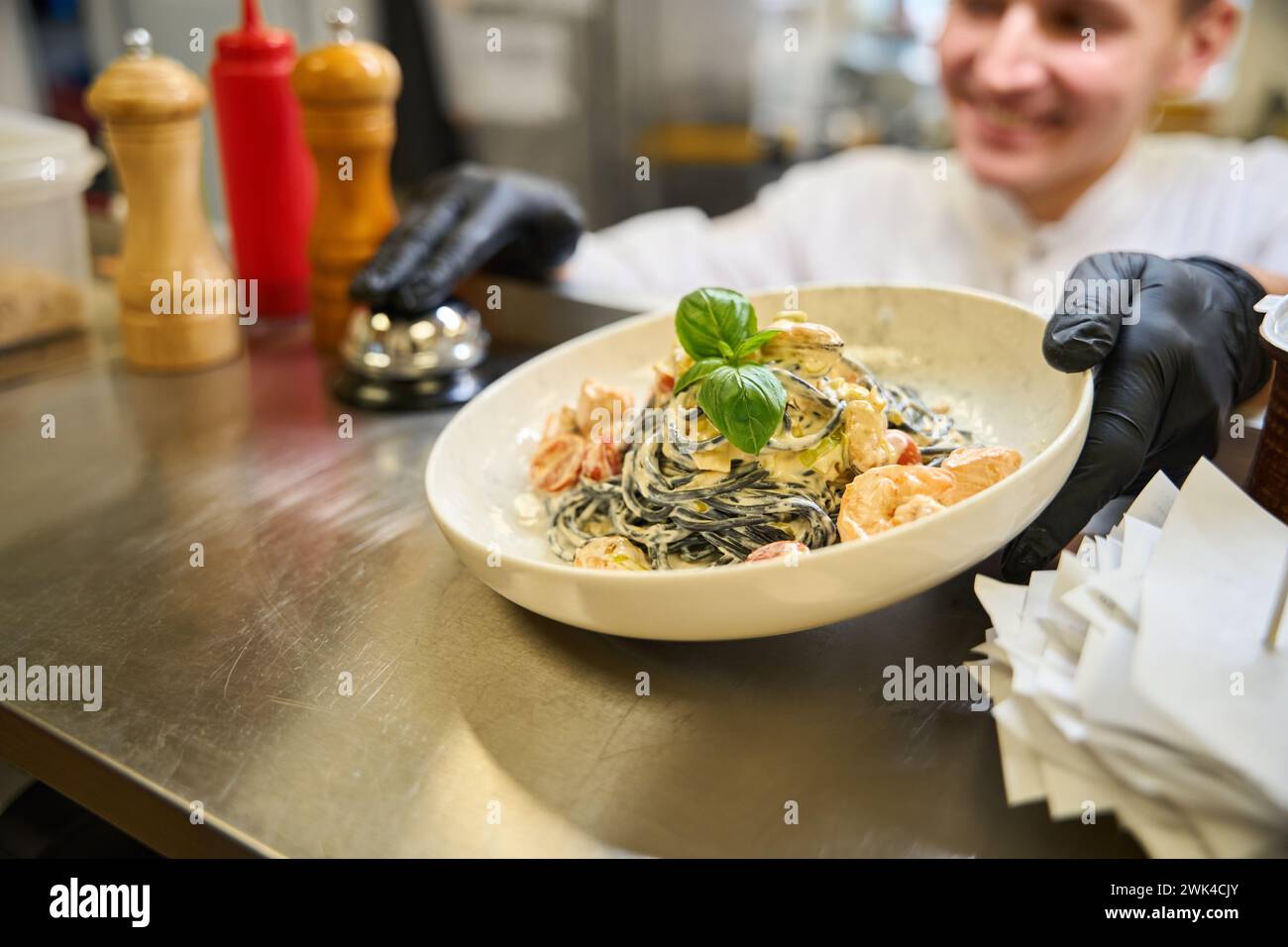 Man prepares cream sauce hi-res stock photography and images - Alamy