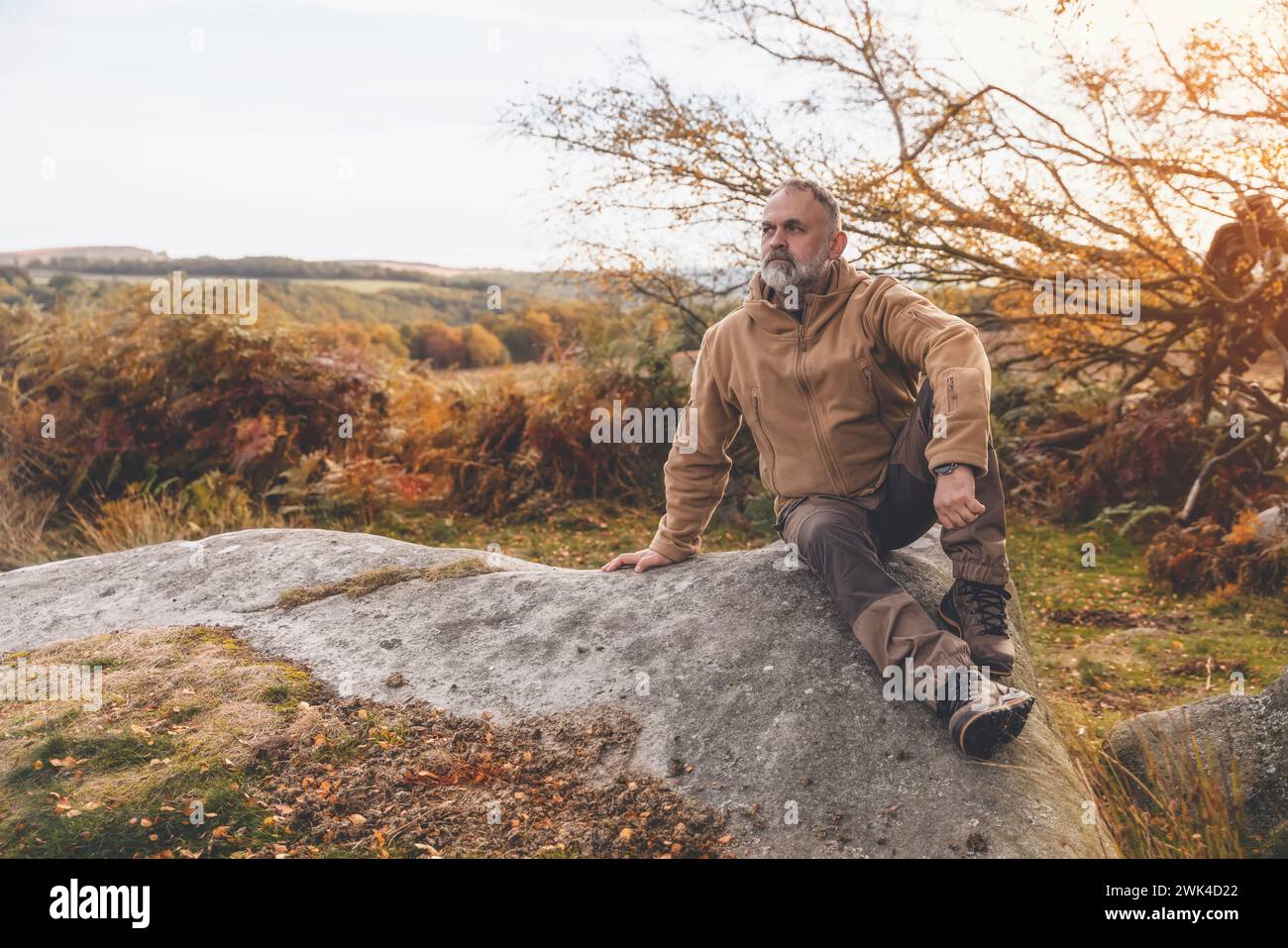 Portrait happy senior hiker hi-res stock photography and images - Alamy