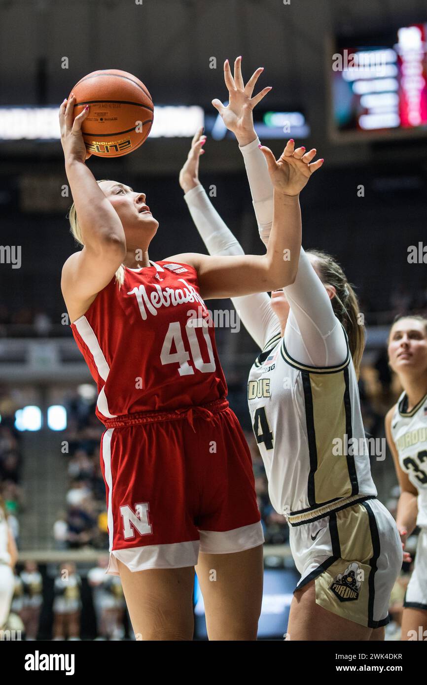 West Lafayette, Indiana, USA. 17th Feb, 2024. Nebraska Cornhuskers ...
