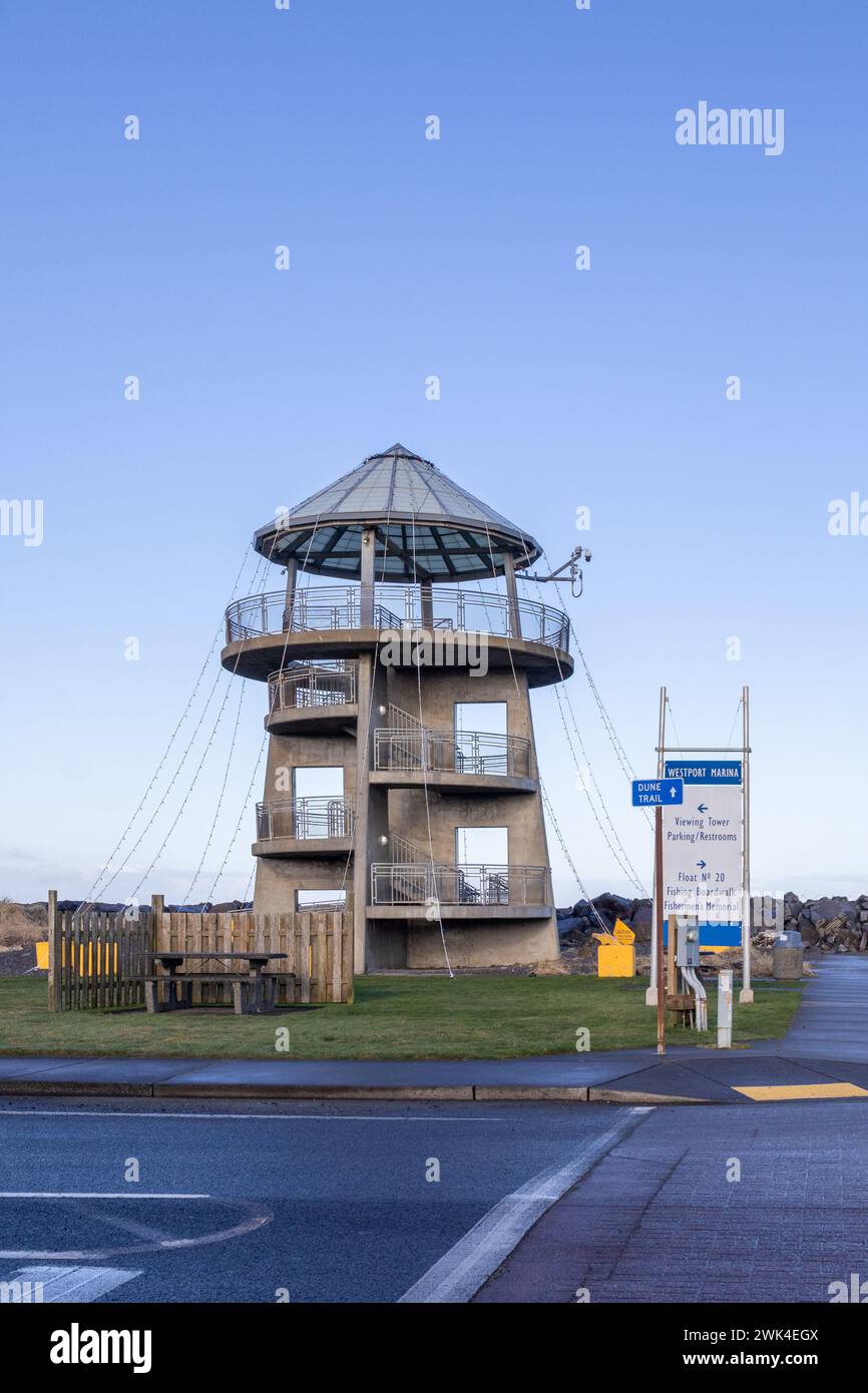 Westport WA USA - Feb 6 2024 - Viewing Tower structure Stock Photo - Alamy