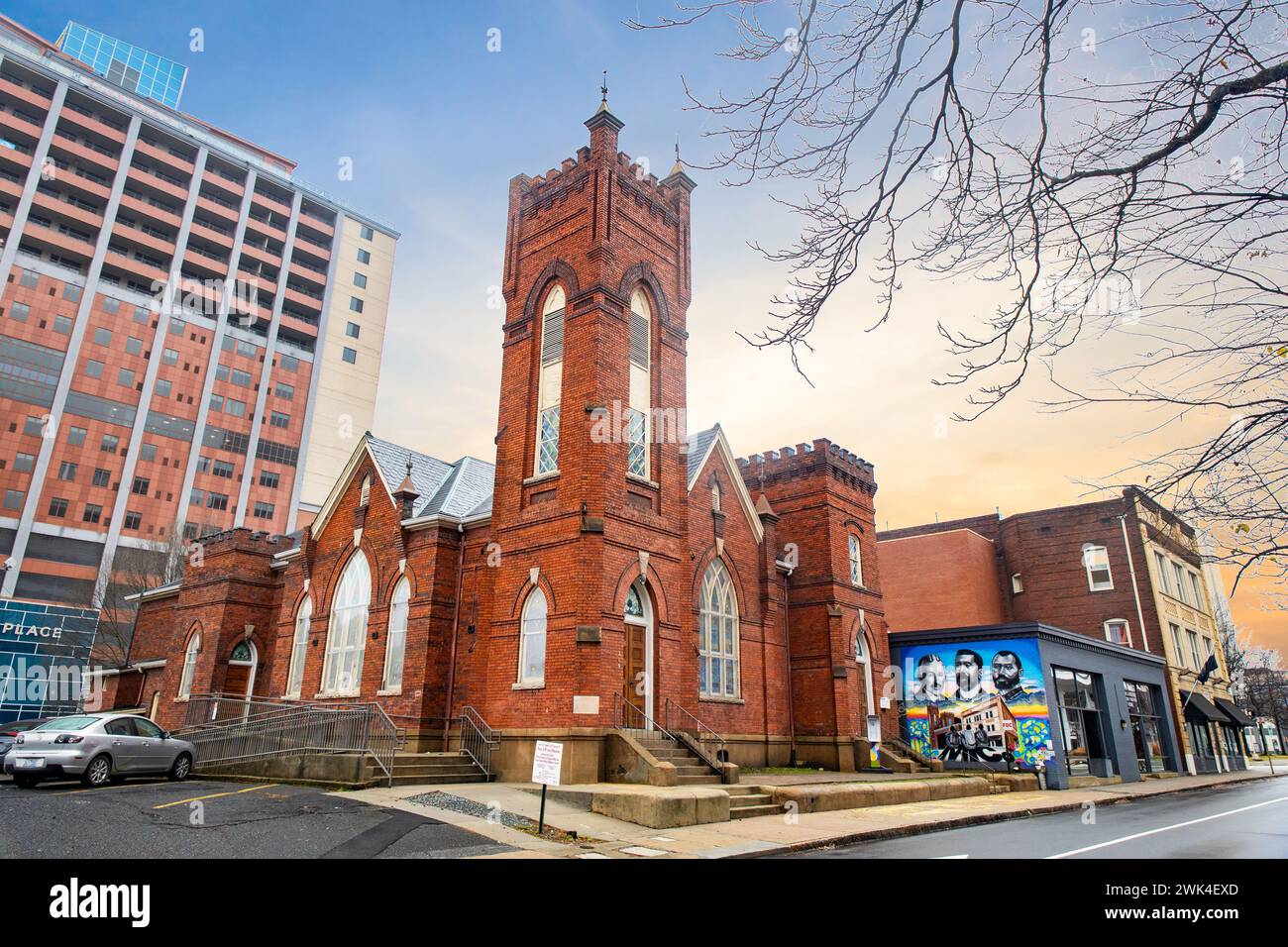 Charlotte, NC, USA - 12-27-2023: Vintage Historic Grace AME Zion Church ...