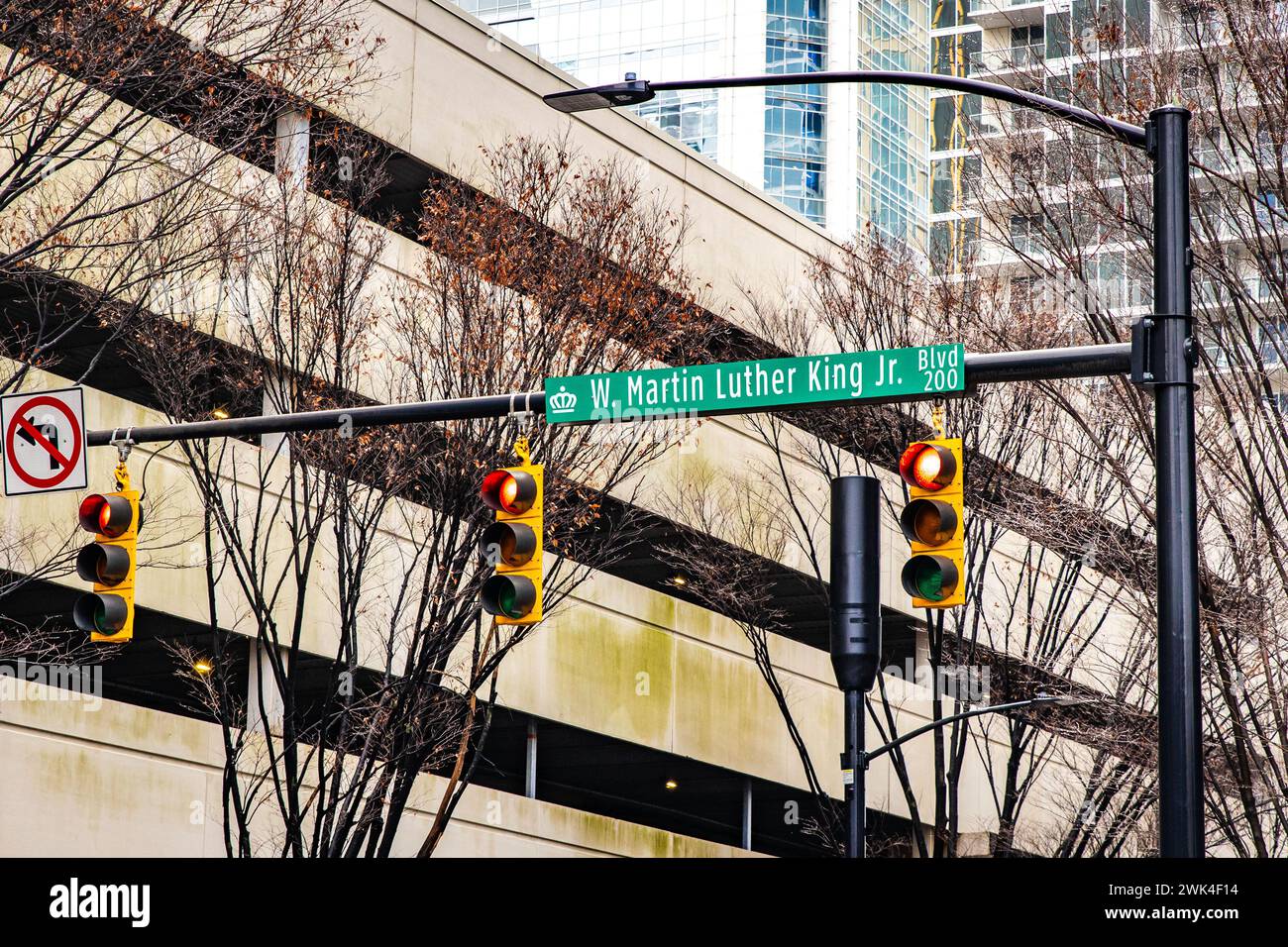Martin Luther King street sign in Charlotte North Carolina at day Stock ...