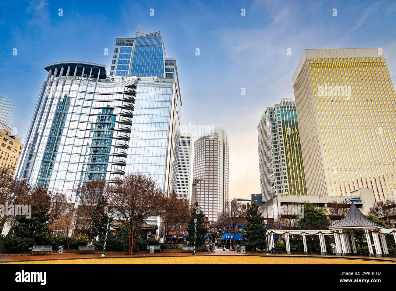 Charlotte, NC, USA - 12-27-2023: Charlotte modern city center ...