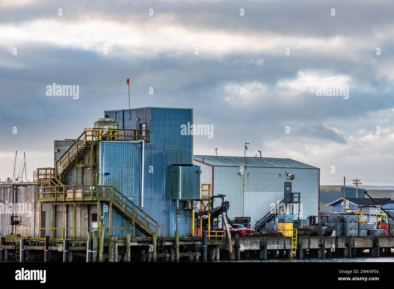 Westport WA USA - Feb 6 2024 - Old Cannery Factory Building on the ...
