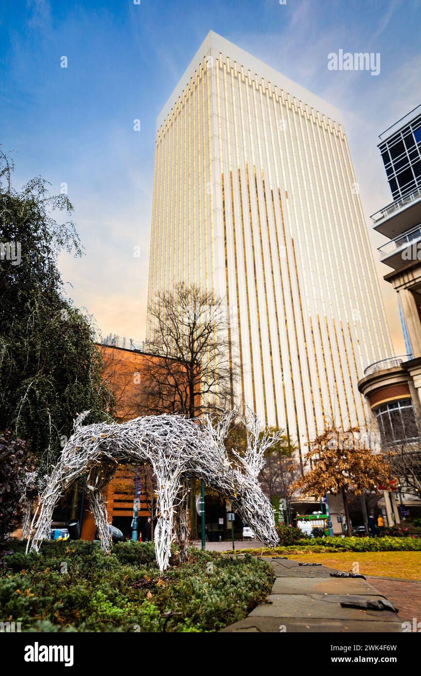 Charlotte modern city center skyscraper buildings view from central ...