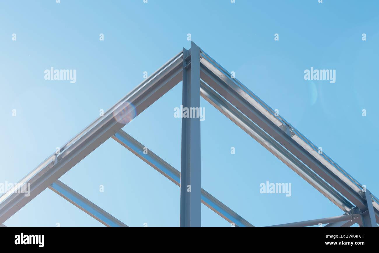 Steel frame commercial building under construction Stock Photo - Alamy