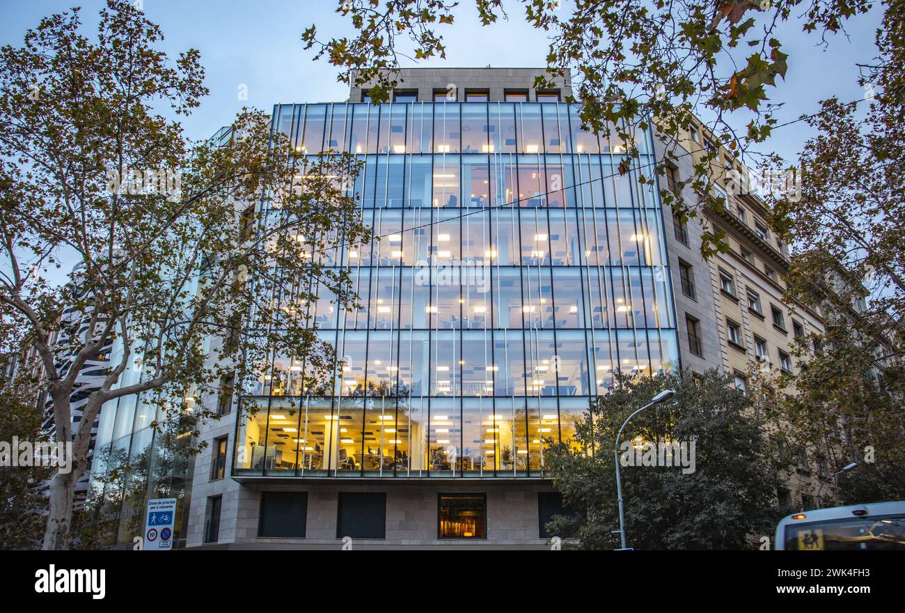 Building with glass facade in the modern city. Office building with ...