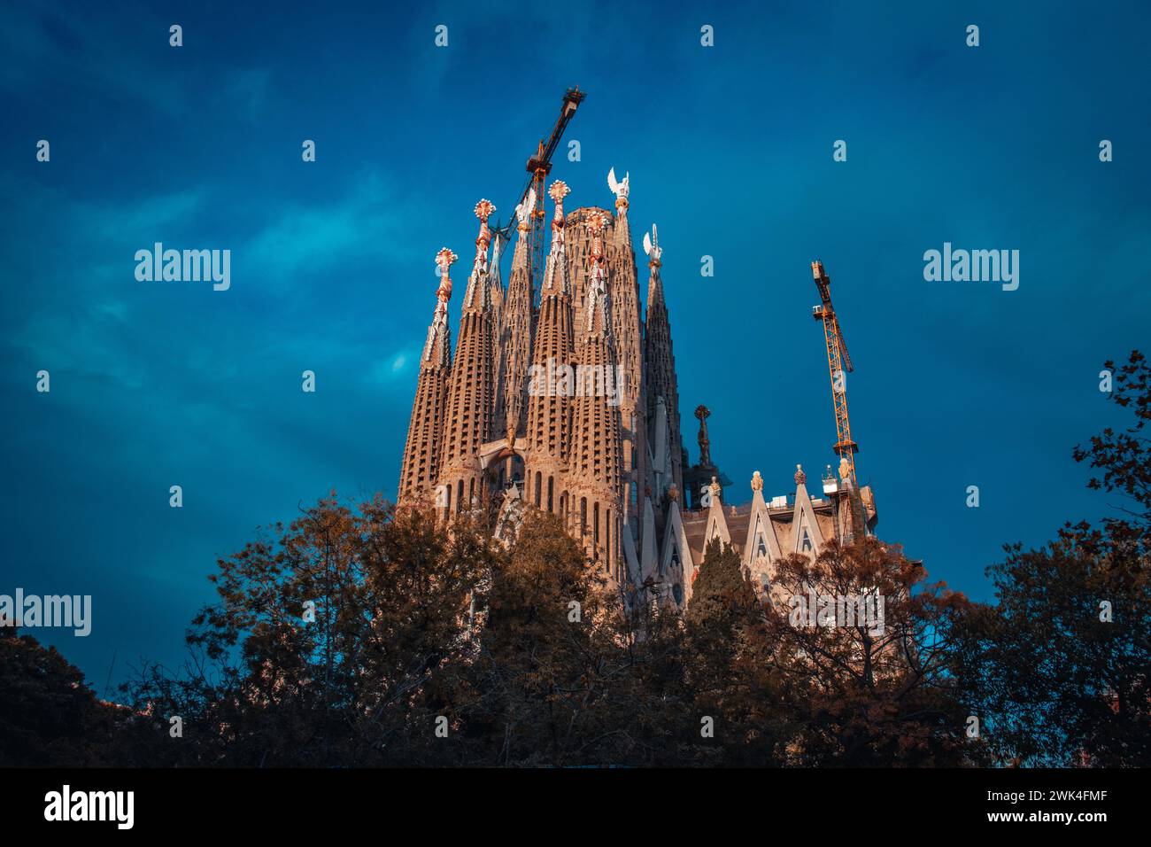 Sagrada Familia basilica in Barcelona concept photo. The Antoni Gaudi ...