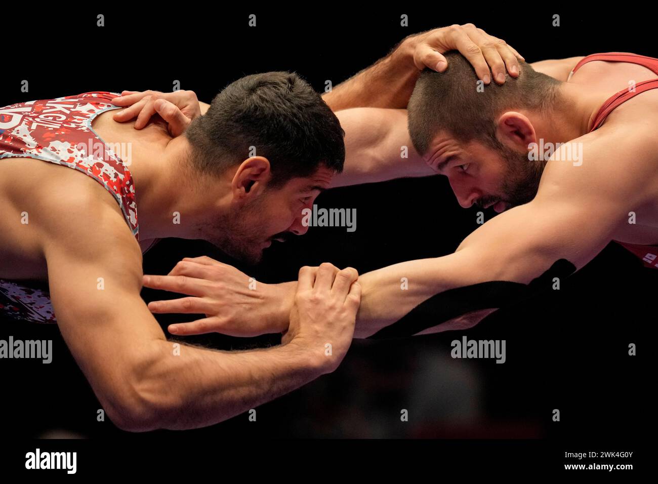 Turkey's Taha Akgul, left, competes with Georgia's Geno Petriashvili in ...