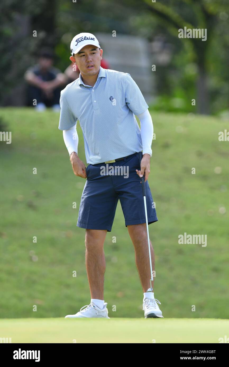 SERDANG - FEB 18: Kevin Yuan of Australia react after make a putt at ...