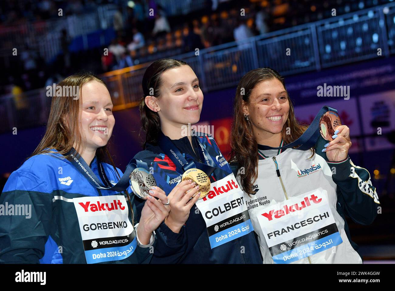 Doha, Qat. 18th Feb, 2024. Sara Franceschi (ITA) wins bronze medal in ...