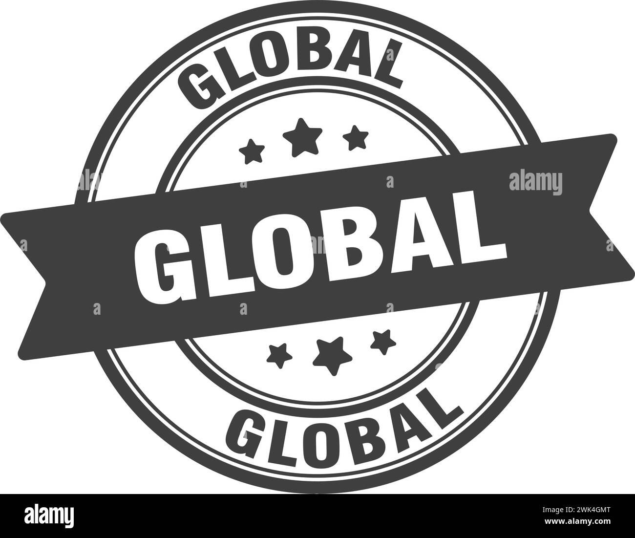 global stamp. global round sign. label on transparent background Stock ...