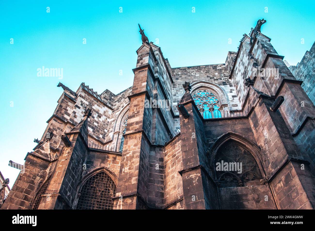 Photo of cathedral in the old Gothic Quarter, Barcelona, Catalonia ...