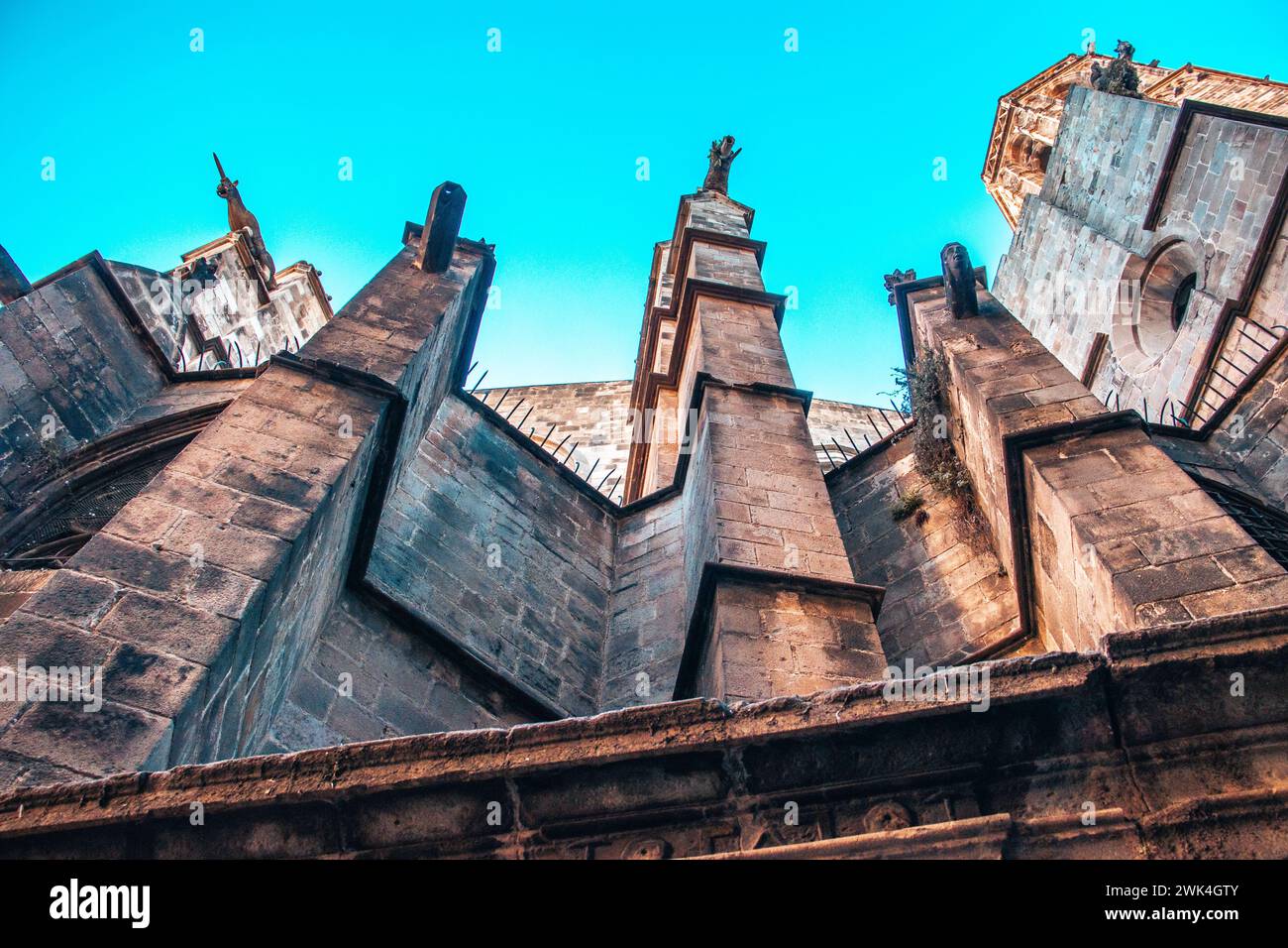 Photo of cathedral in the old Gothic Quarter, Barcelona, Catalonia ...