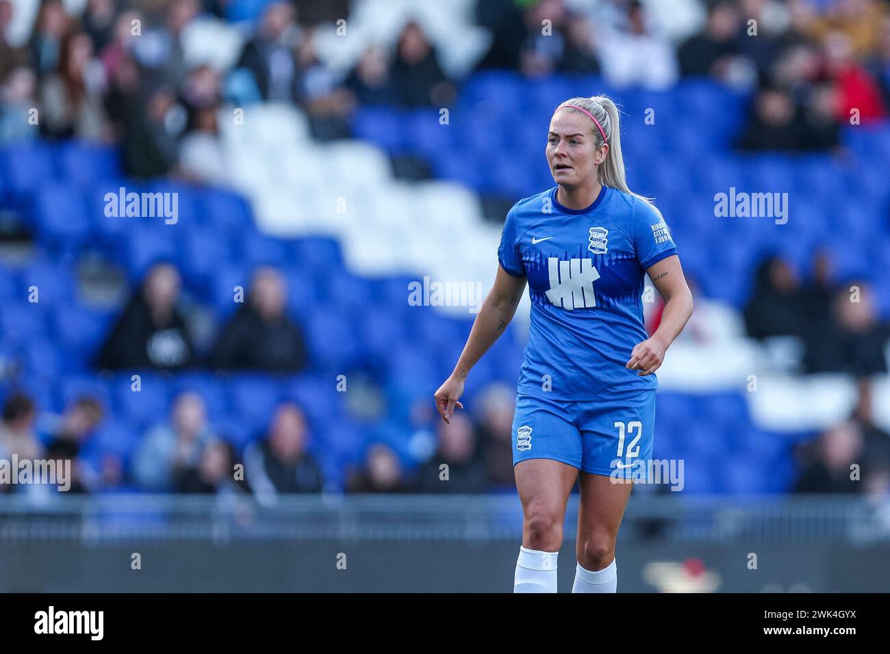 Birmingham, UK. 18th Feb, 2024. Birmingham City's Lily Agg during the ...