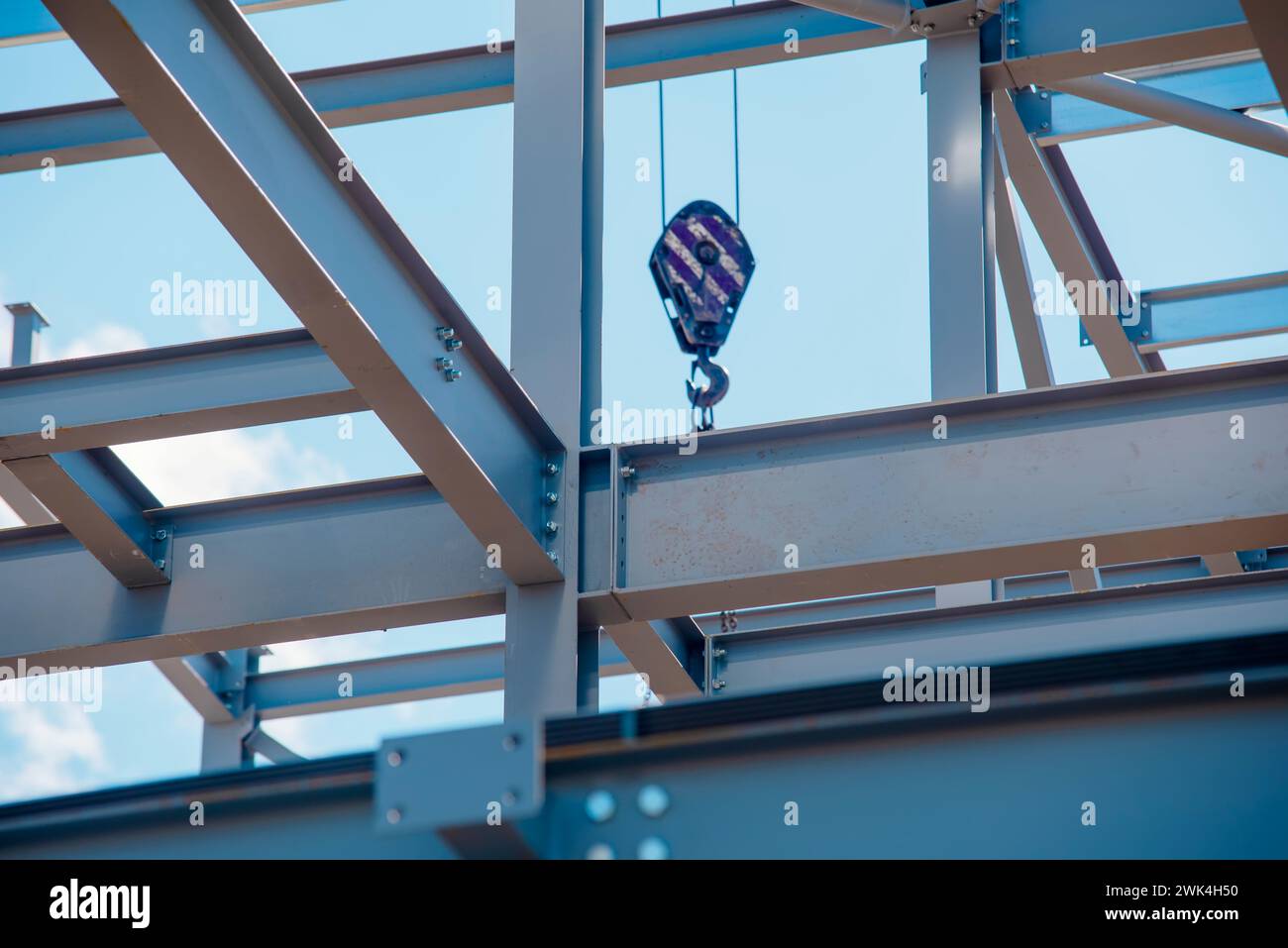 Steel frame commercial building under construction Stock Photo - Alamy