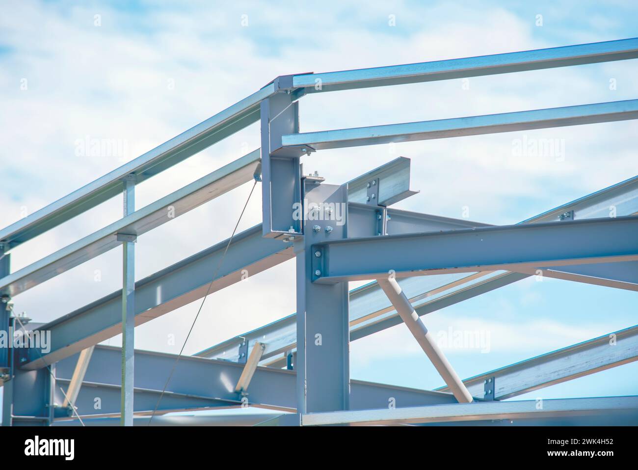 Steel frame commercial building under construction Stock Photo - Alamy