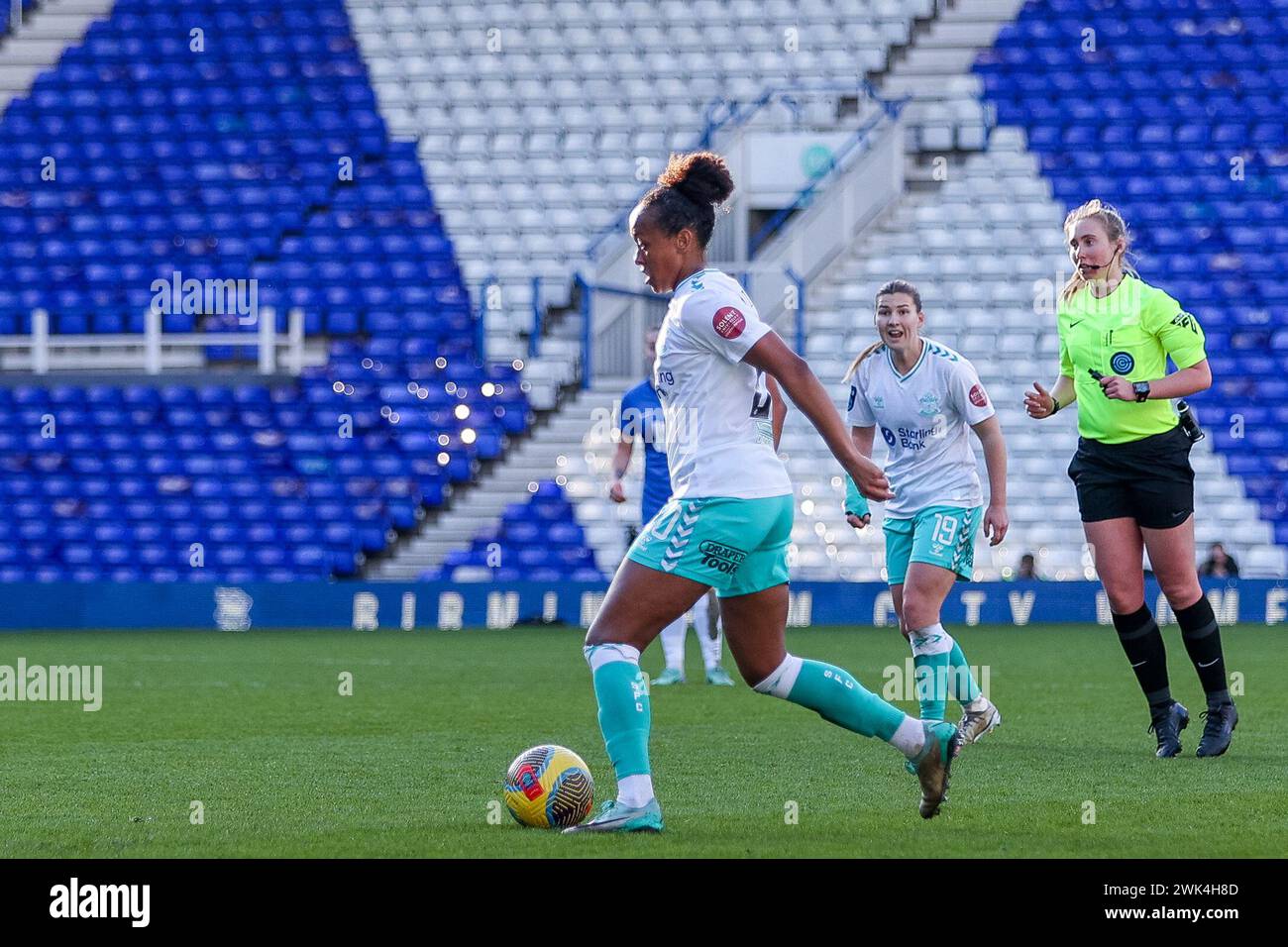 Birmingham, UK. 18th Feb, 2024. Southampton's Atlanta Primus on the ...