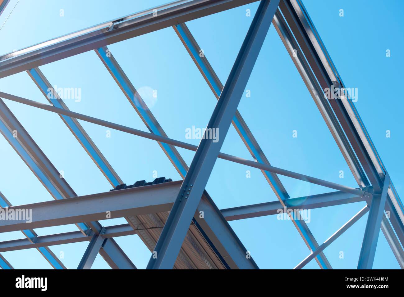 Steel frame commercial building under construction Stock Photo - Alamy