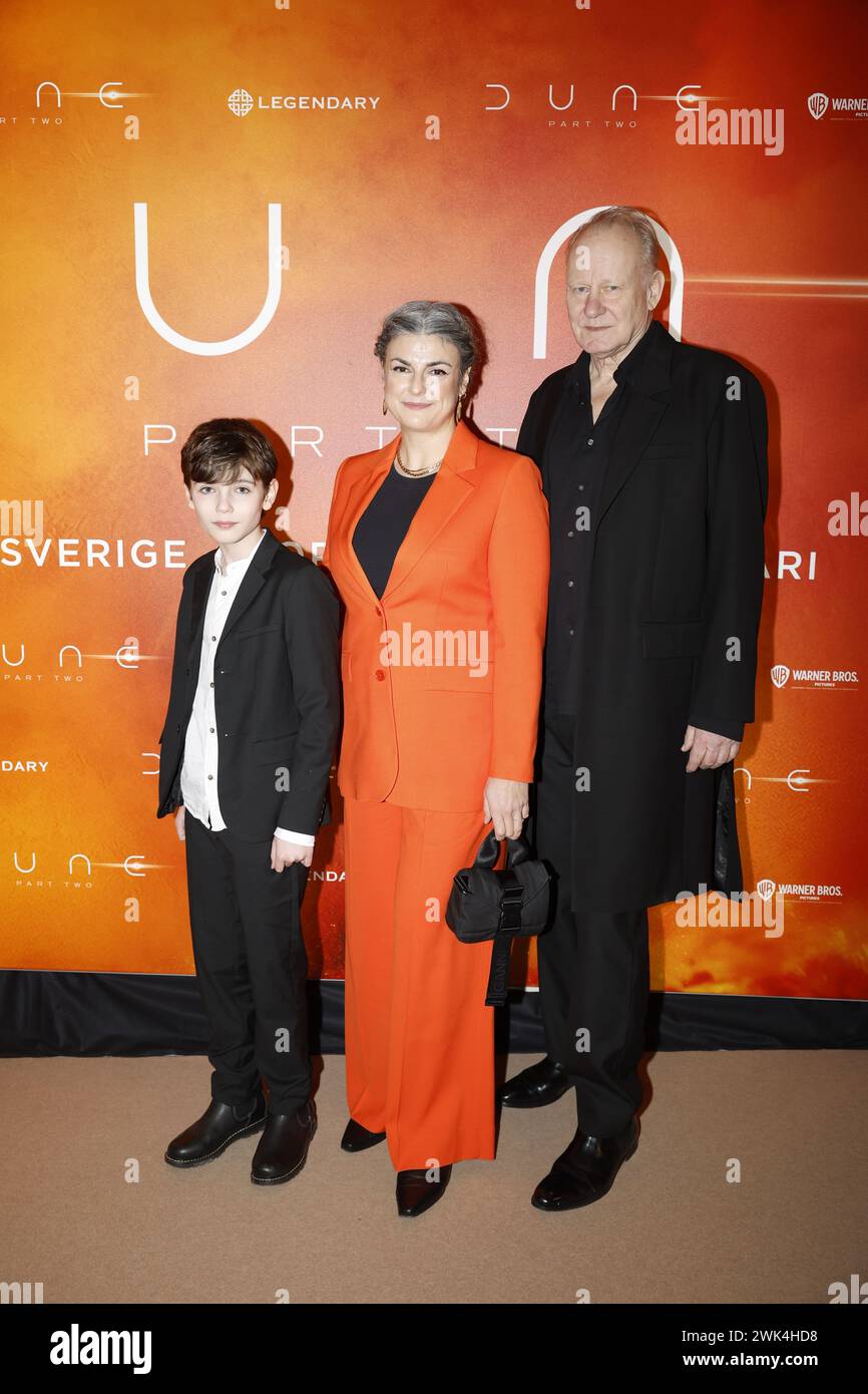Swedish actor Stellan Skarsgard his wife Megan Everett and son Kolbjarn ...