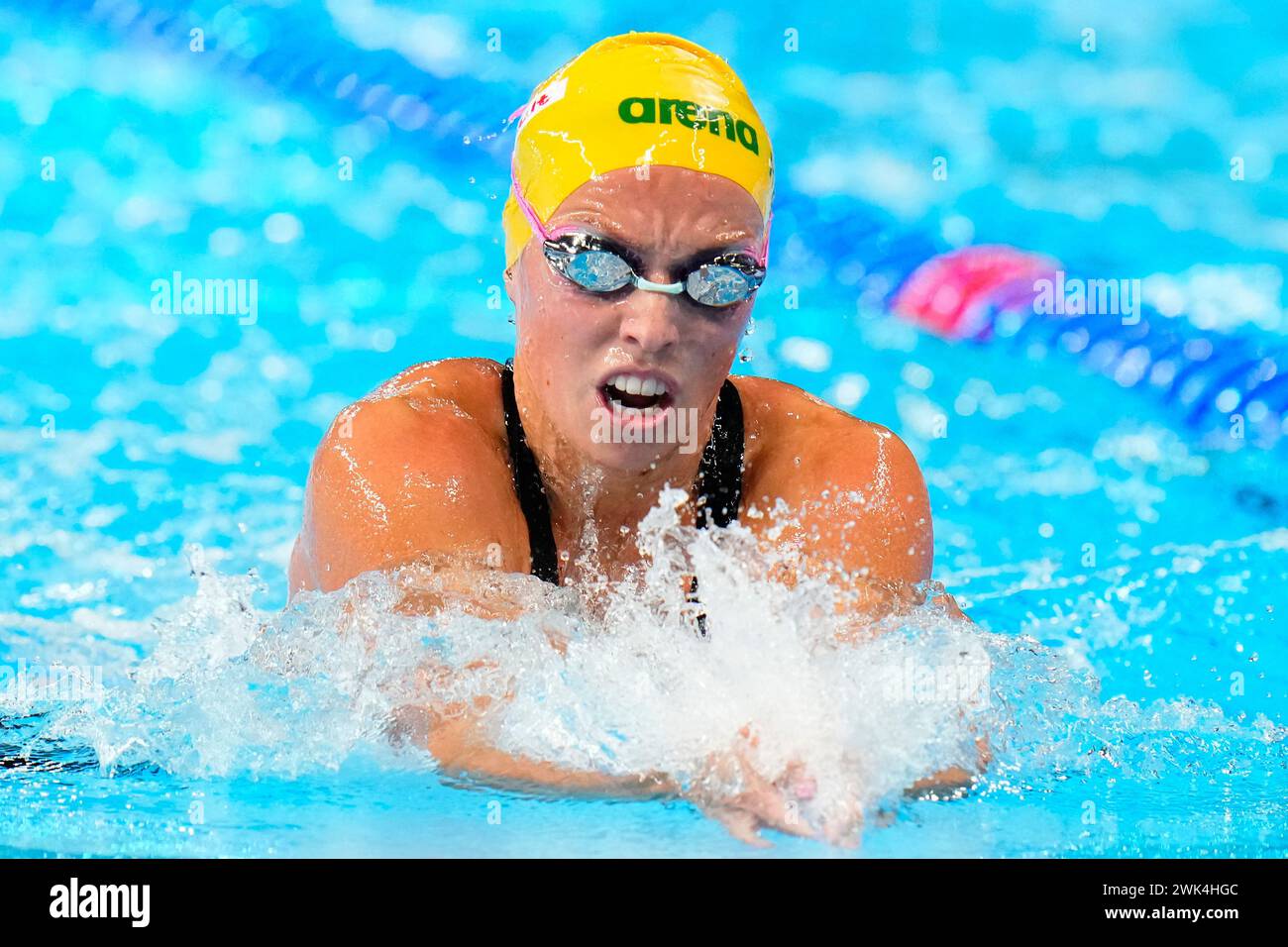 Abbey Harkin of Team Australia swims in the Women's 4x100m Medley Relay ...