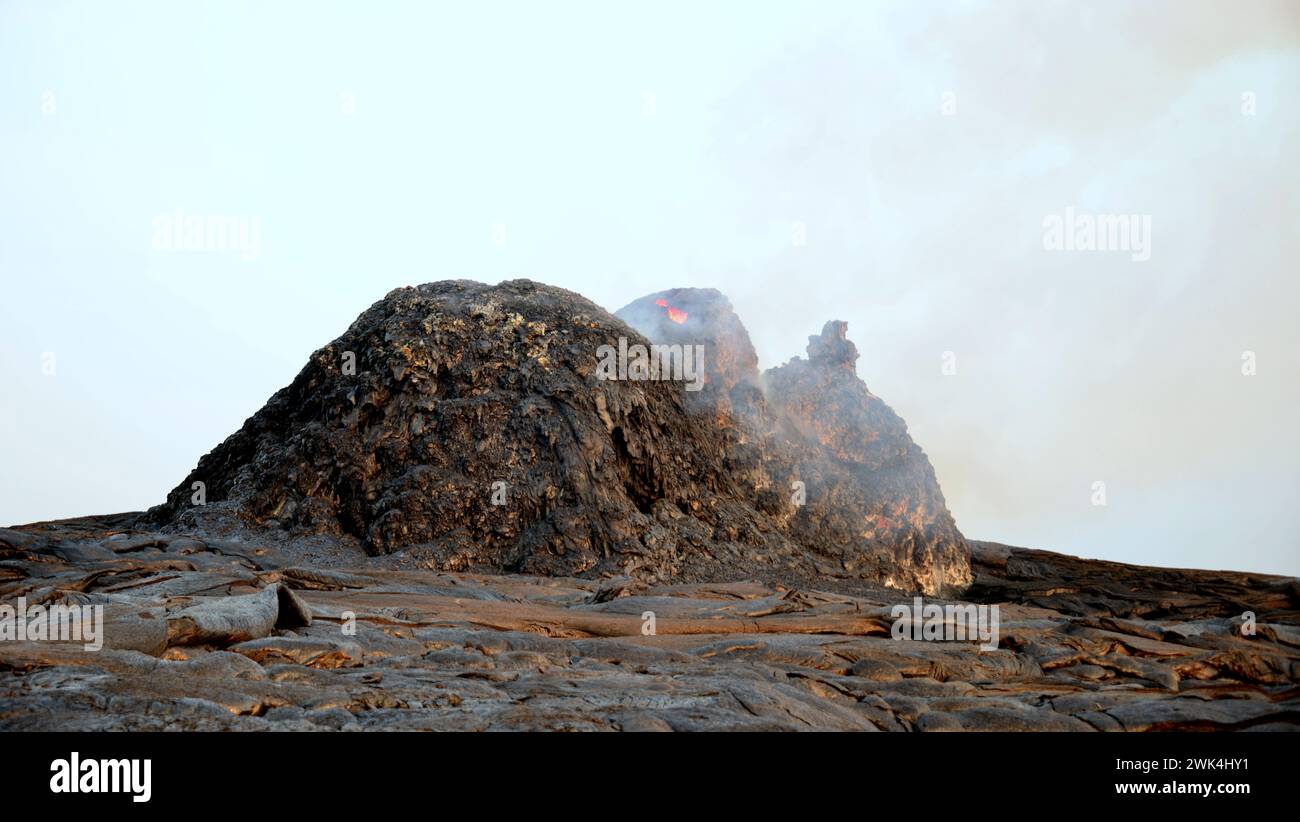 Erta Ale is a chain of volcanoes located in the Afar Triangle, Ethiopia ...