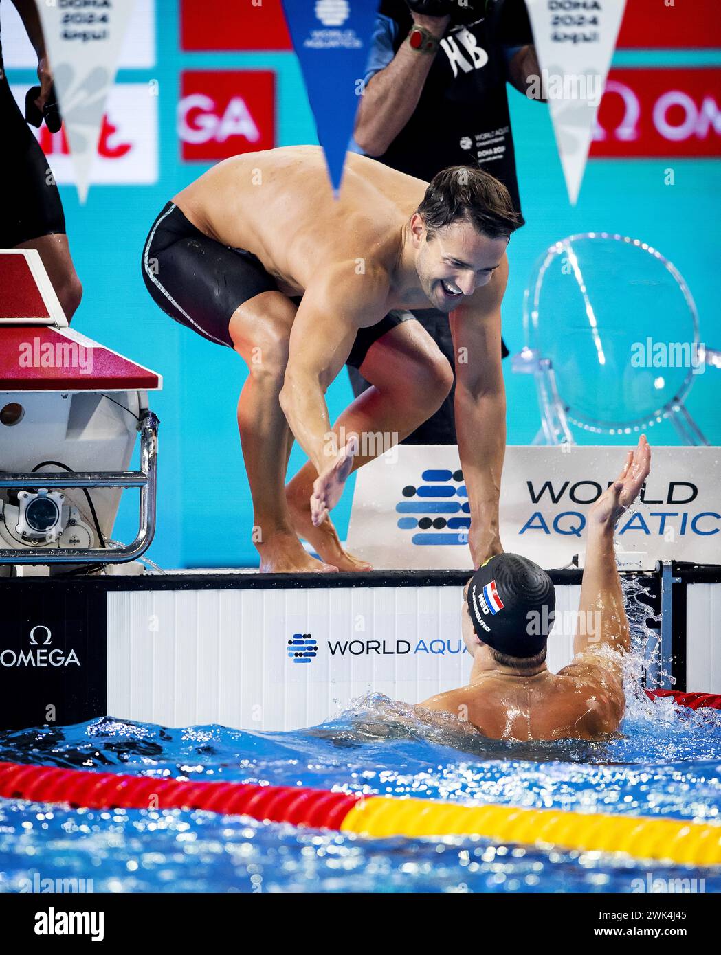 DOHA - Arno Kamminga and Stan Pijnenburg after the final 4 x 100 medley ...