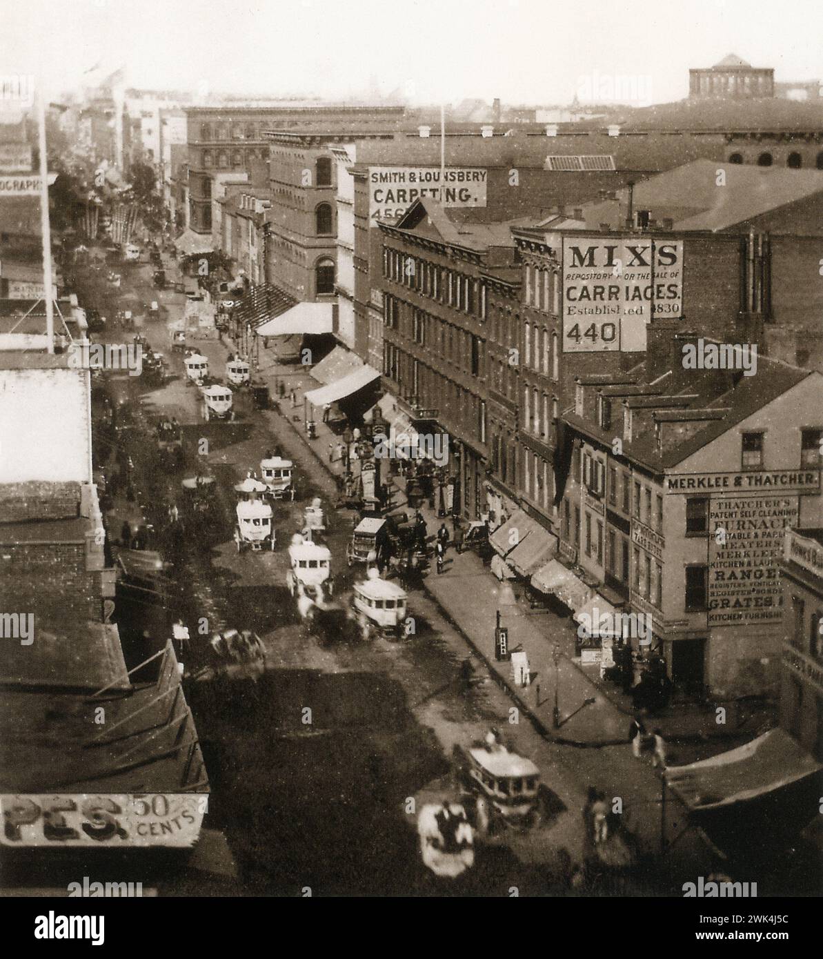 View on Broadway , New York City, 1859. Vintage B&W Photograph by ...