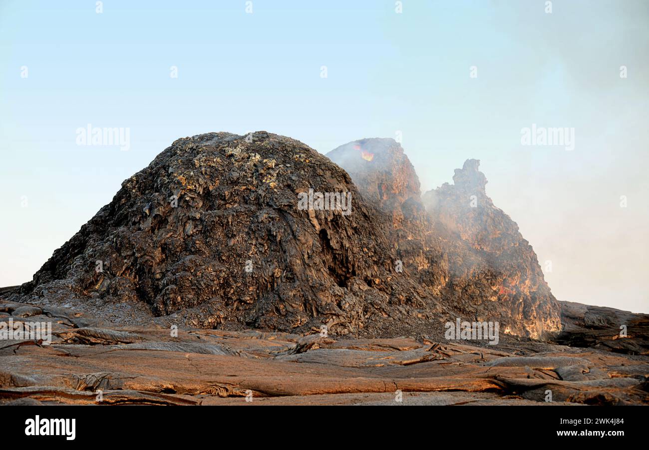 Erta Ale is a chain of volcanoes located in the Afar Triangle, Ethiopia ...