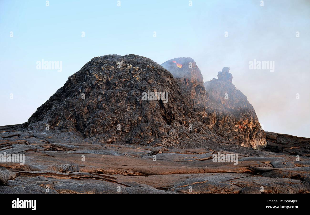Erta Ale is a chain of volcanoes located in the Afar Triangle, Ethiopia ...