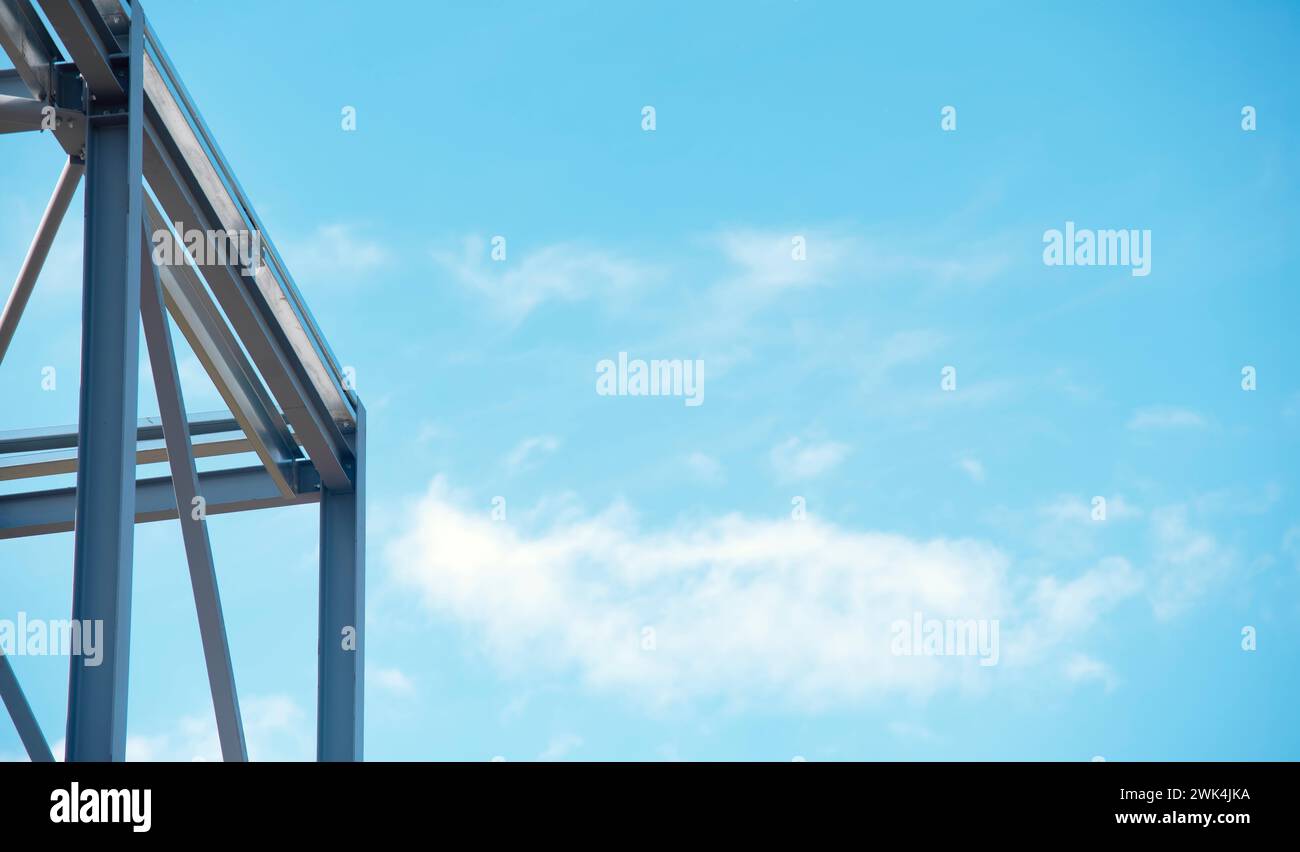 Steel frame commercial building under construction Stock Photo - Alamy