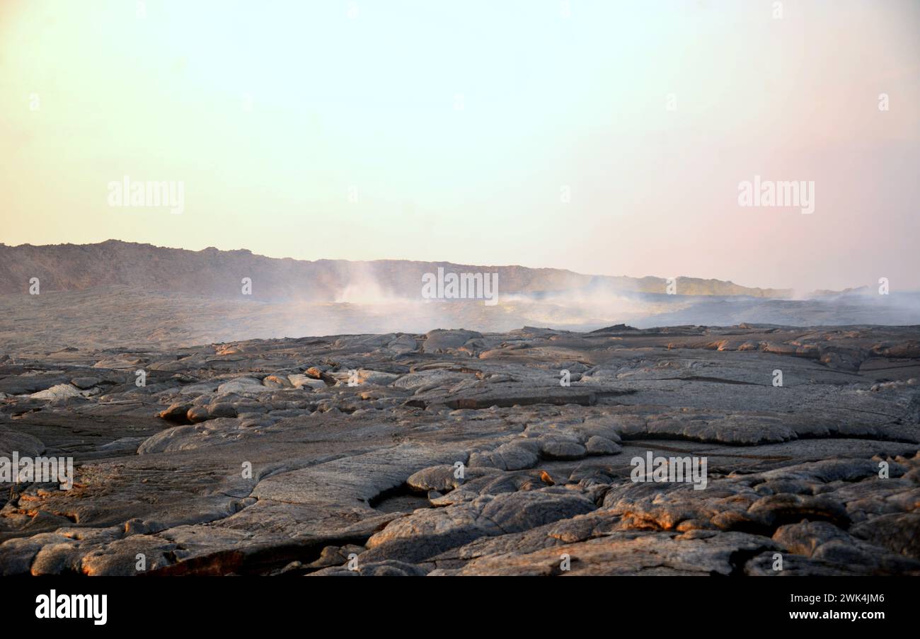 Erta Ale is a chain of volcanoes located in the Afar Triangle, Ethiopia ...