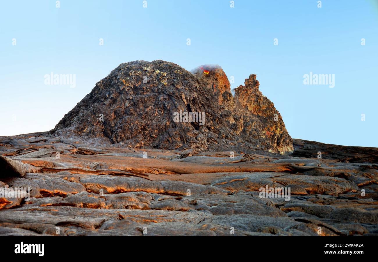 Erta Ale is a chain of volcanoes located in the Afar Triangle, Ethiopia ...