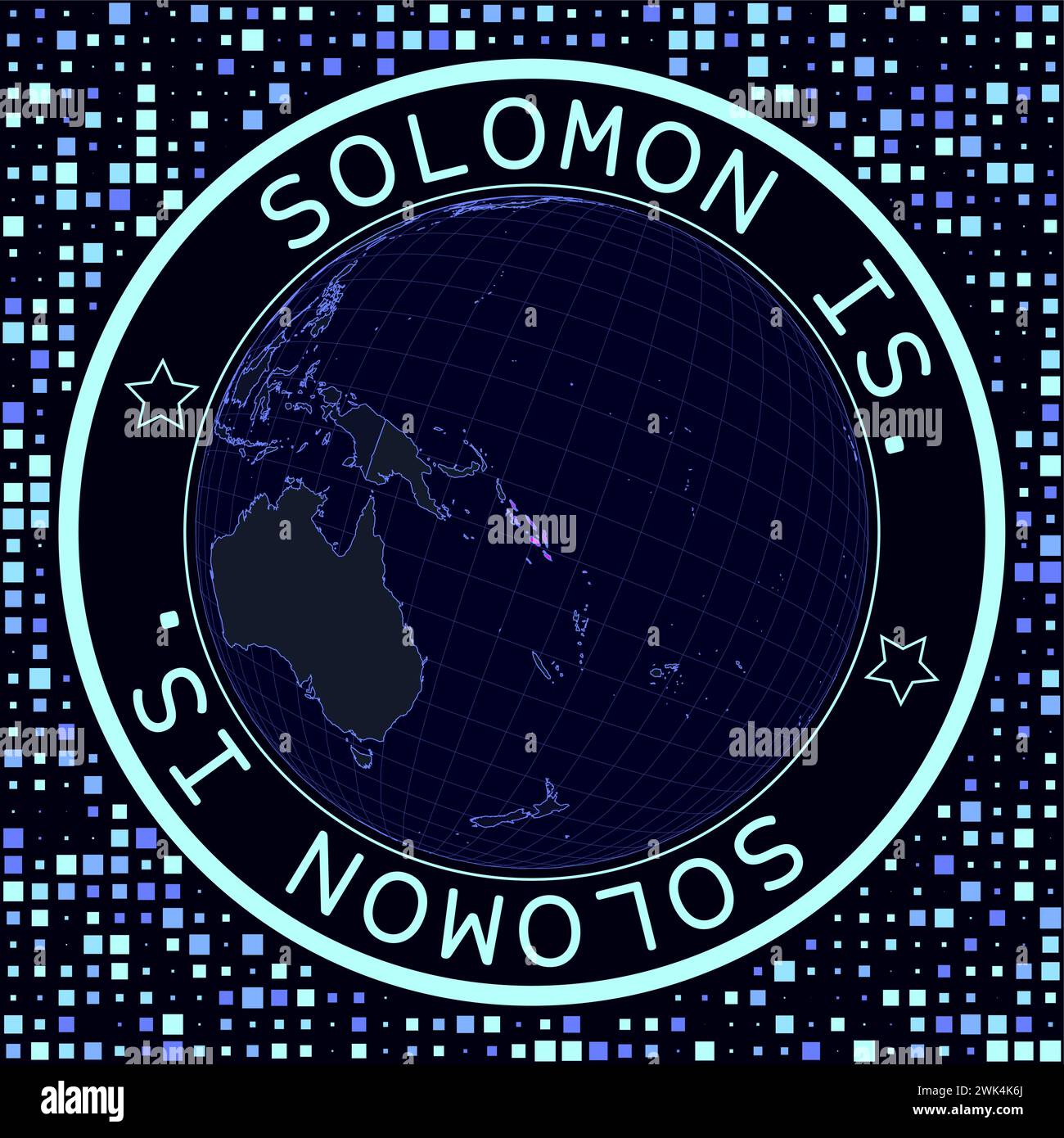 Solomon Islands on globe vector. Futuristic satellite view of the world ...